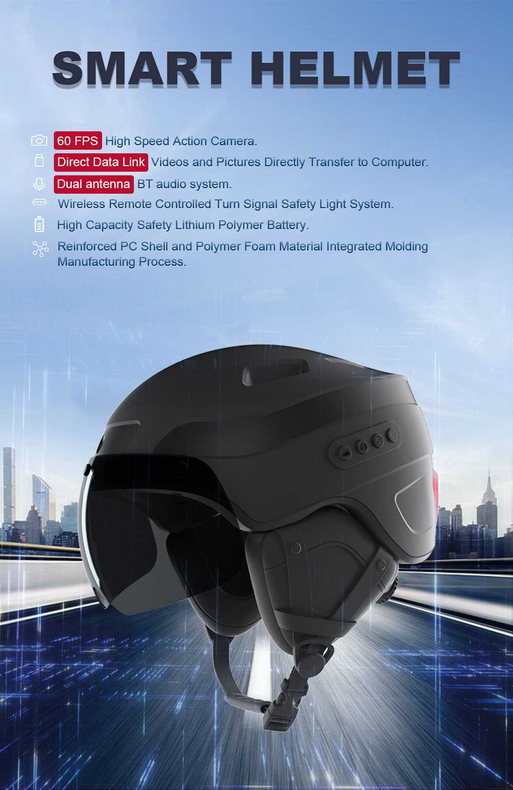 Smart Helmet with Camera | Custom & Wholesale - LOOKIAM